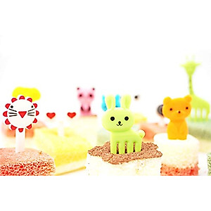40PCS Animal Fruit Food Picks, Bento Box Picks, Mini Cartoon Animal Food Toothpicks, Lunch Bento Forks Picks for Kids