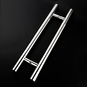 Circular Door Handle,Push-Pull Stainless-Steel Door Handle for Wood/Glass Doors,Barn Gate Pulls for Wooden Fences Heavy Duty (Color : Frosted,Size : 120cm/47.2in - 80cm) (Frosted 180cm/70.9in)