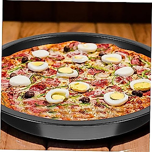 Hemoton 15 Pcs Pizza Plate Cake Tray Pizza Screen Mini Accessories Round Bread Pan Bread Baking Molds Pizza Crisper Tray Oven Pan for Kitchen Carbon Steel Pizza Pan Reusable Baking Tray