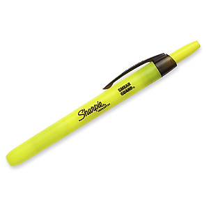 SHARPIE Retractable Highlighters, Chisel Tip, Fluorescent Yellow, 12 Count