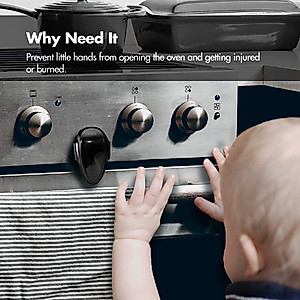 EUDEMON 1 Pack Oven Door Lock(Black) & 1 Pack Wider Applocation Freezer Lock(Grey) Bundle