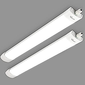 Tobeter 2PCS LED Vapor Tight Light Fixture, 2FT Utility LED Shop Lights with 18W 1800LM 4000K, Linkable LED Tube Lights, IP66 Waterproof Garage Ceiling Light for Basement Workbench Office Car Wash