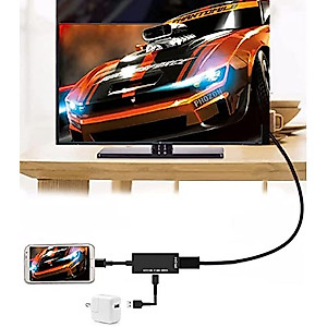 MHL Micro USB to HDMI Cable Adapter, MHL 5pin Phone to HDMI 1080P 4K Video Graphic for Samsung Galaxy/LG/Huawei ect. Android Smart Phones That with MHL Function