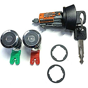 Ford Ignition Switch Lock Cylinder + Pair (2) Door Lock Cylinder W/2 Logo Keys LC6177 + DL5886