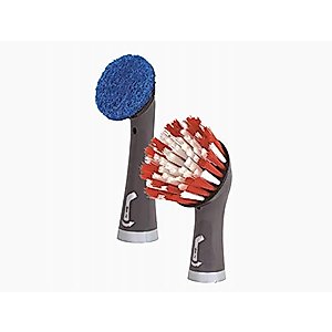 Rubbermaid Cleaning Power Electric Scrub Brush Microfiber Refill Kit, 2 Pieces, Red/Gray, Multi-Purpose Scrub Brush Refills Compatible with Rubbermaid Power Scrubber