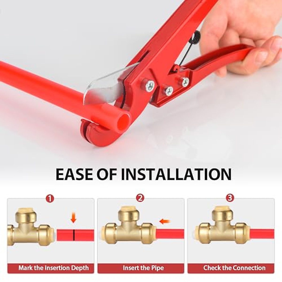 10 Pieces EFIELD 3/4 Inch Tee Push-Fit Fitting to Connect Pex, Copper, CPVC with a Disconnect Clip