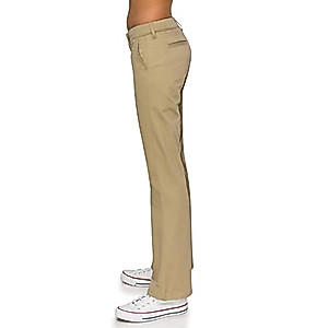KHAKI & BLUE Women's Work Pants – Low Rise Flared Leg Bootcut Casual Trousers with Pockets 79626JTW098CA Khaki 10
