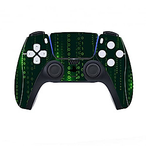 PlayVital Skin Decal for ps5 Console Disc Edition, Full Set Sticker Wrap Vinyl Decal Cover for ps5 Controller & Charging Station & Headset & Media Remote - Messy Code