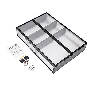 Titunjian Wall Cabinet Haze Double PC Door Wall Cupboard with Detachable Shelves Storage Cabinet for Office Dining Room Living Room Kitchen Bathroom, 19.7 * 5.5 * 27.5 Inch (Black)