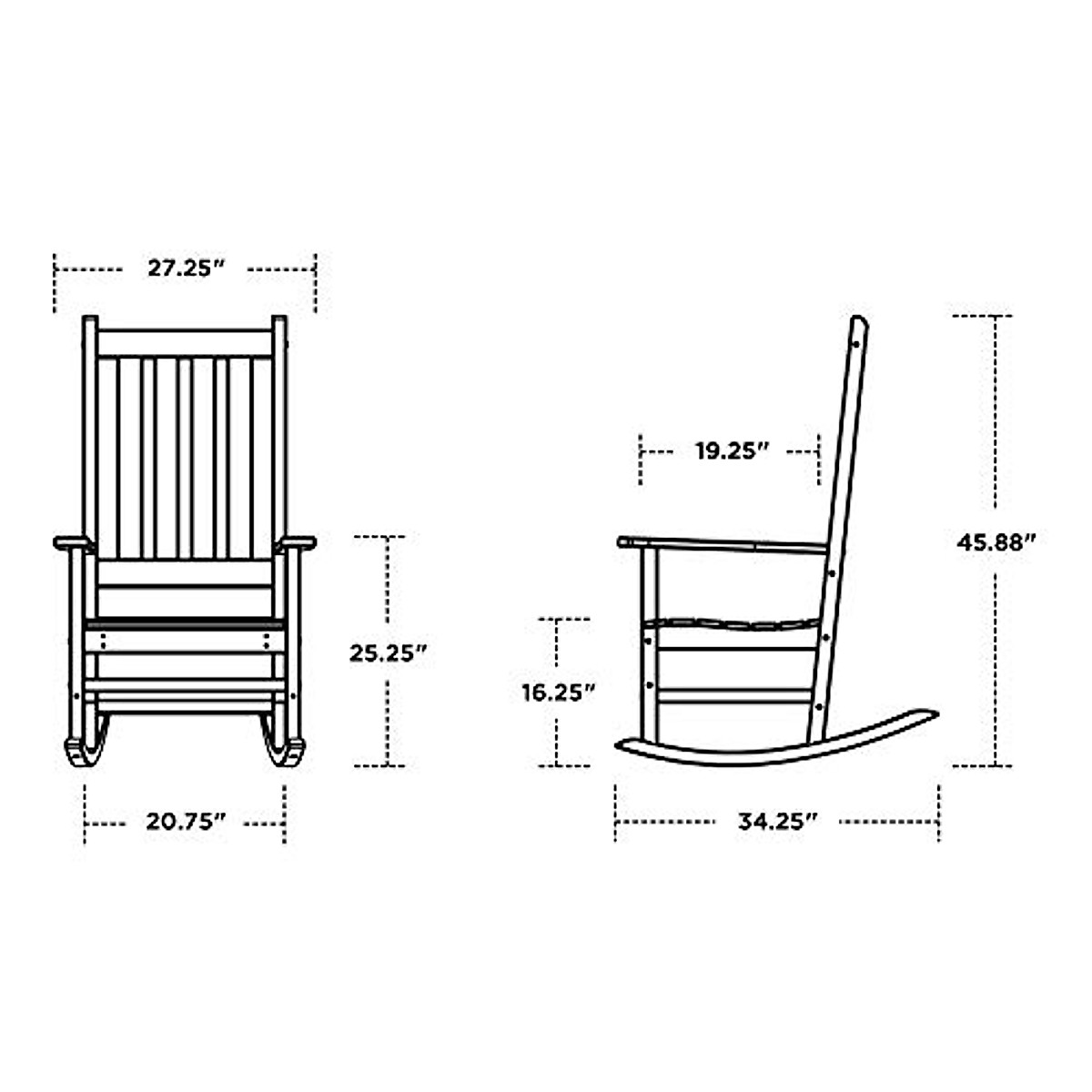 POLYWOOD® Vineyard Porch Rocking Chair (White)