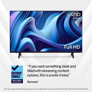 VIZIO 24-inch D-Series Full HD 1080p Smart TV with Apple AirPlay and Chromecast Built-in, Alexa Compatibility, D24f-J09, 2022 Model