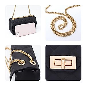 Bella Luna Mini Candy Color Quilted Jelly Purse Crossbody Bag or Shoulder Bag for Women Teens or Girls (Matte Gold)