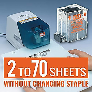 Max NO70FE Staple Cartridge for EH-70F Flat-Clinch Electric Stapler (Box of 5000)
