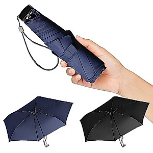 NINJAFOX Travel Umbrella Mini Umbrellas stainless steel frame rust proof,Small,Lightweight,Compact but Strong for Sun&Rain for Woman, Kids,Men Suit for Pocket (Non-Automatic)