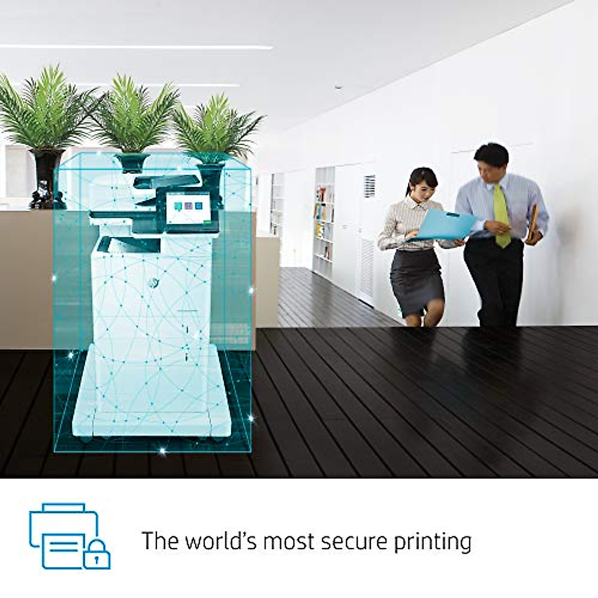 HP LaserJet Enterprise MFP M635fht Monochrome All-in-One Printer with built-in Ethernet, 2-sided printing, extra paper tray & wheeled stand (7PS98A)
