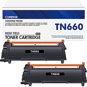 TN-660 High Yield Toner Cartridge: 2 Pack Black Compatible Toner Cartridge Replacement for Brother TN660 TN 660 HL-L2380DW HL-L2300D HL-L2340DW MFC-L2740DW MFC-L2700DW MFC L2700DW MFCL2700DW Printer