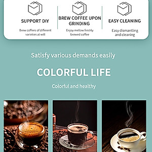 Aldeepo Portable Coffee Grinder and Blender Smoothies with 12Oz BPA Free Personal Travel Cup, Durable Stainless Steel Mix Blender with Metal Coffee Filter, USB Rechargeable(White)