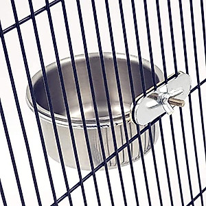 Bird Water Bowl Stainless Steel Bird Feeder for Cockatiel Conure Parakeet Chinchilla 10 Ounce