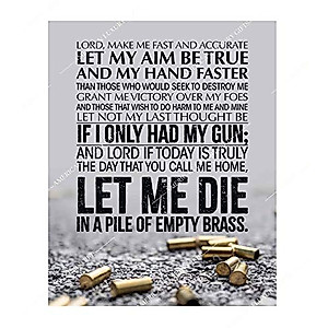 "Lord, Make Me Fast & Accurate" Gun Prayer Wall Art Sign -11 x 14" Pro Second Amendment Poster Print-Ready to Frame. Rustic Decor for Home-Man Cave-Garage-Shop. Perfect Gift for All Gun Owners!
