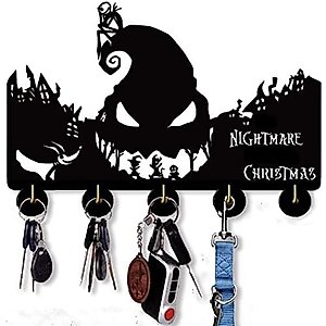Generic Key Hooks Wall Hanging Hooks, Black and White Design, Home Decor Hooks for Wall,Key Rack for Entryway, Kitchen,5 Hook Black Heavty Duty 11lb