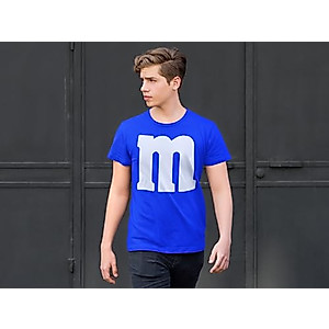 Letter M Halloween Men's T-Shirt Funny Team Groups Costumes Party (M, Royal)