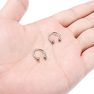 SCERRING 2PCS 16G G23 Titanium Septum Ring Nose Rings Hoop Helix Daith Cartilage Tragus Earrings Eyebrow Body Piercing Jewelry 10mm