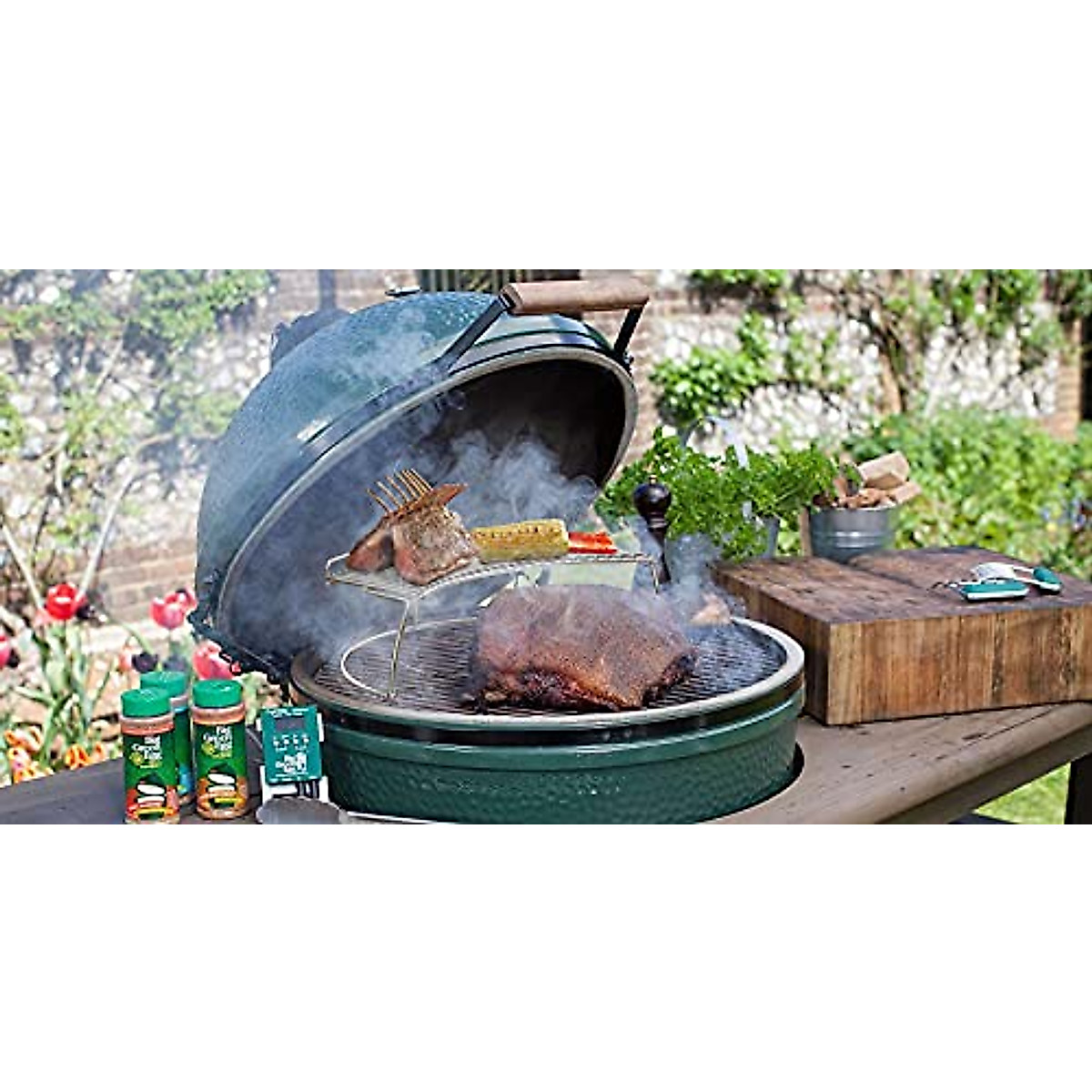 only fire Stainless Steel Warming Cooking Rack Fits for Charcoal Kettle Grills Like Weber,Char-Broil and Ceramic Grills Like Large Big Green Egg,Kamado Joe Classic,Pit Boss K22,Louisiana K22,17 3/4"