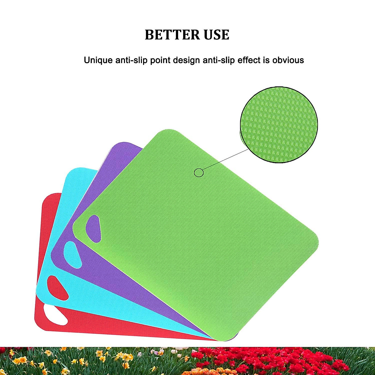 Heavy Duty Grip Flexible Cutting Board, NSF Plasitc Cutting Board Mats Set Better Use for Kitchen RV Bar BBQ, Thicker Chopping Board (1.2mm), BPA Free (Multi-color: Set of 6)