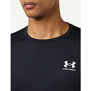 Under Armour mens ColdGear Armour Fitted Crew , Black (001)/White , Large