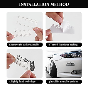 Asshole Edition Custom Car Emblem,3D Heavy Metal Car Badges Car Decals with Strong Car Emblem Adhesive,One of The Best Automotive Exterior Accessories Decoration (Black/White)