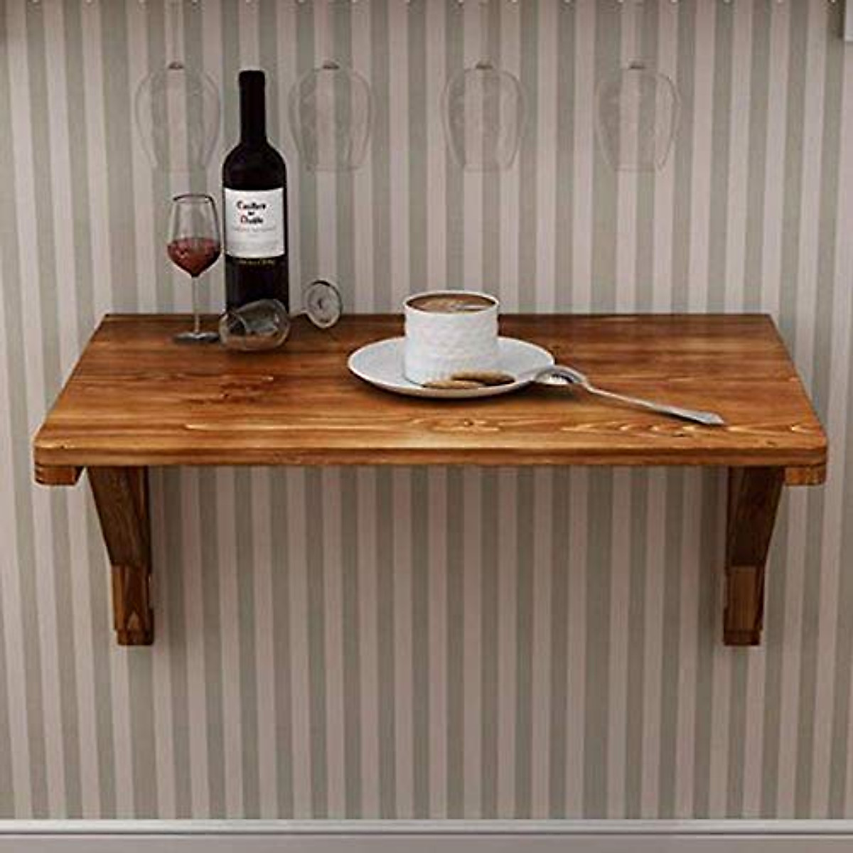 PIBM Stylish Simplicity Shelf Wall Mounted Floating Rack Table Laptop Stand Desk Solid Wood Multifunction Easy to Fold Easy to Clean Save Space,13 Sizes, a , 80 x 50cm