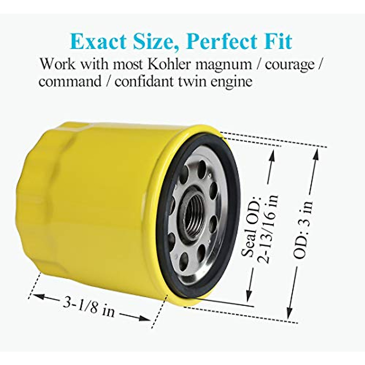 HOODELL 4 Pack 52 050 02-S Oil Filter Fits Kohler Engine, Professional 52 050 02 5205002S 52 050 02-S1 Oil Filter, Extra Capacity Lawn Mower Oil Filter