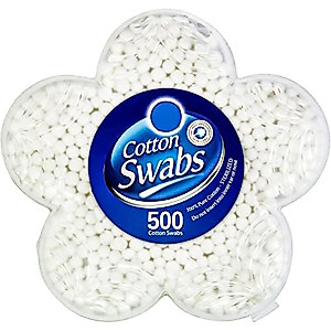 R-NEU 500 Cotton Swabs, Doubled Tipped, Sterilized, 100% Pure Cotton Qtips for Cleaning, Home, Makeup, Pet and Baby Care, Random Color (500 Count)