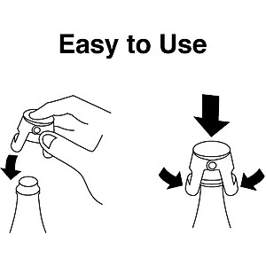 Gold Champagne Stopper, Designed in France, Bottle Sealer for Cava, Prosecco, Sparkling Wine, Fizz Saver, Passed 13 lbs Pressure Test (3, Gold)