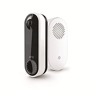 Arlo Essential Wireless Video Doorbell & Chime 2 Bundle, 1080p HD doorbell Camera HD, 2-Way Audio, Package Detection, Motion Detection and Alerts, Built-in Siren, Night Vision, AVDK2001, White