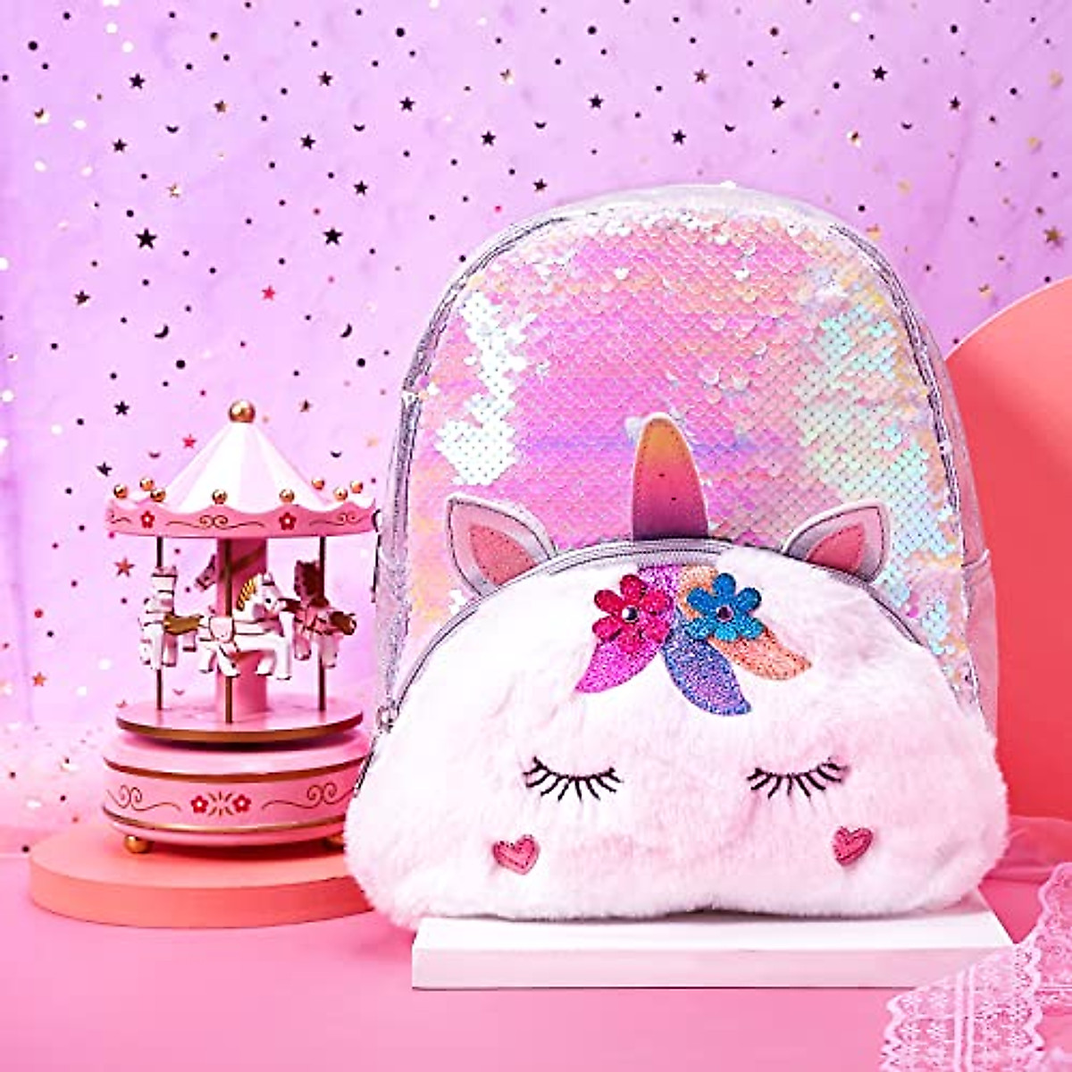 PinkSheep Mini Backpack for Kids Girls, Toddler Bag Backpacks, Cute Unicorn Lightweight Preschool for Kindergarten 3-10 Years Old Girl
