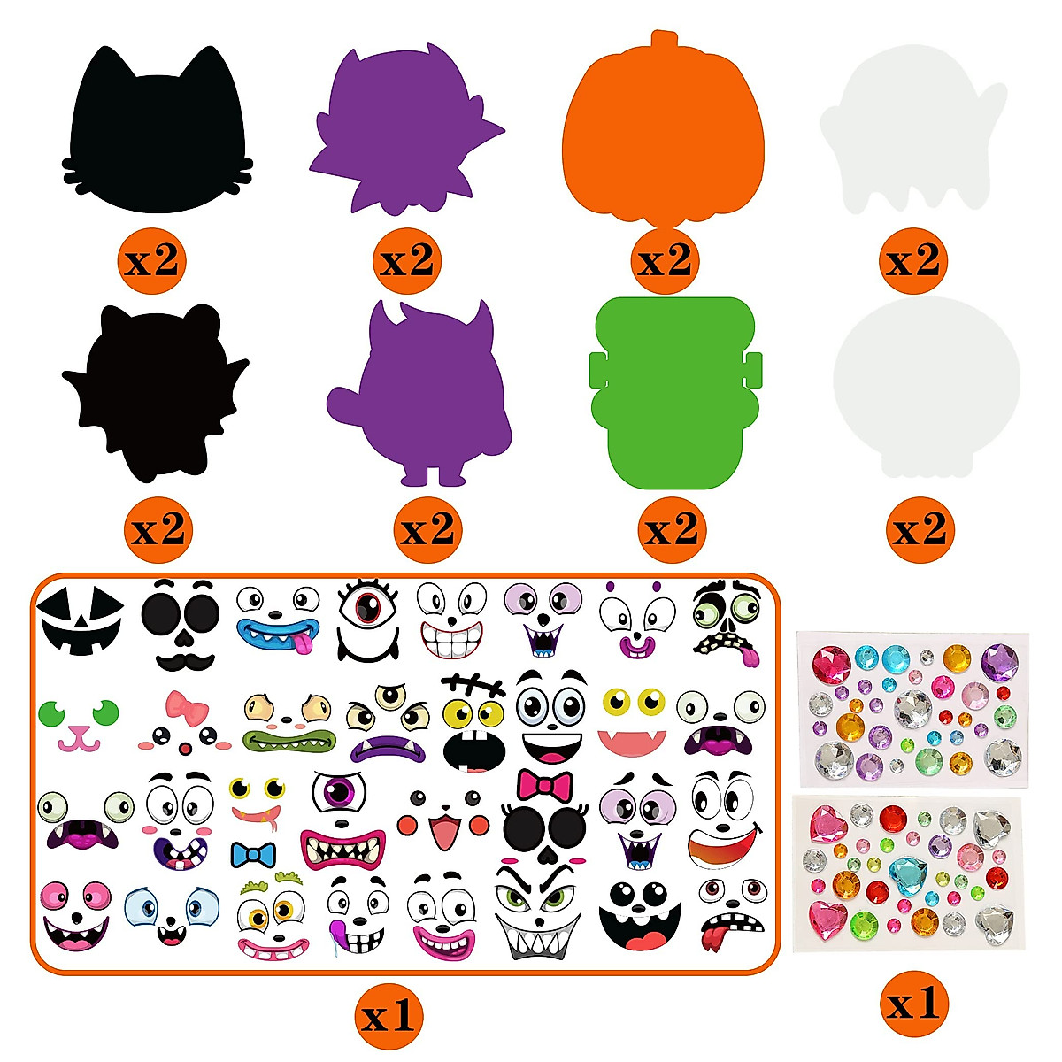 NC Halloween Craft Kits for Kids Halloween Foam Crafts Pumpkin Crafts for Kids Self Adhesive Halloween Stickers for Kids Halloween Party Crafts Decorations Halloween Craft Kits