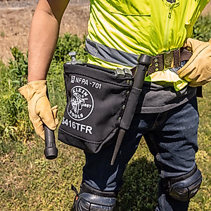 Klein Tools 5416TFR Tool Bag, Flame Resistant Canvas Bag for Bolt Storage with Double Reinforced Bottom and Tunnel Connect, 5 x 10 x 9-Inch