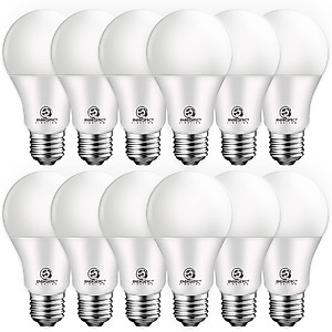 E ENERGETIC LIGHTING Dimmable LED Light Bulbs, 60W Equivalent 5000K Daylight, 8.5W 800 Lumens, E26 LED Bulb 60 Watt Dimmable, UL/ETL Listed, 12 Packs
