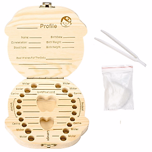 Mogoko Cute Baby Tooth Box, Wooden Milk Teeth Storage Organizer, Kids Lost Tooth Keeper Box For Girl (English, Princess)