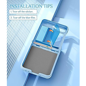 Caka for Galaxy Z Flip 5 Case with Hinge Protection, Z Flip 5 Case with Screen Protector Full Cover Shockproof Slim Wireless Charging Phone Case for Samsung Galaxy Z Flip 5 5G (2023) - Blue