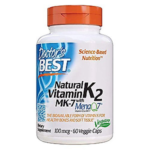 Doctor's Best Natural Vitamin K2 Mk-7 with MenaQ7, 60 Count
