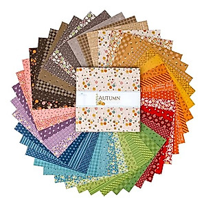 Lori Holt Autumn 10"" Stacker 42 10-inch Squares Layer Cake Riley Blake Designs 10-14650-42, Assorted