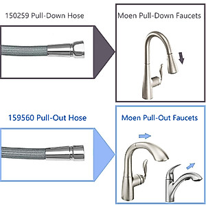 150259 Pull Down Hose Kit Compatible W/Moen Kitchen Faucet, Pull Down Kitchen Faucet Replacement Part 187108