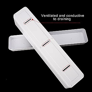 Window Boxes Planters, GREANER 3PCS 16x3.8 Inch Large Herb Planters with Tray, Indoor Succulent Cactus Flowers Vegetable Plastic Rectangle Pots for Balcony, Office, Garden, Outdoor, Windowsill (White)