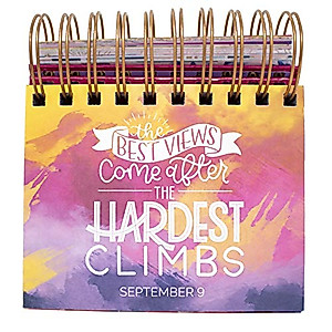 bloom daily planners Undated Perpetual Desk Easel/Inspirational Standing Flip Calendar Office Decor for Women - (5.25" x 5.5")- Hand-Lettered
