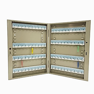 TECHTONGDA Wall Mount Key Cabinet Key Storage Lock Box Steel Adjustable Key Organizer (60 Position)