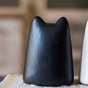 BOOMLATU Cute Cat Statue,Figurines Collectibles Garden Sculpture Home Room Decorations (Black)