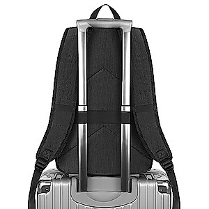 Business Travel Laptop Backpack, Anti Theft Slim Laptop Bag with USB Charging Port for Men and Women, Water Resistant Computer Bag Fits 15.6 Inch Laptop and Notebook (Black)