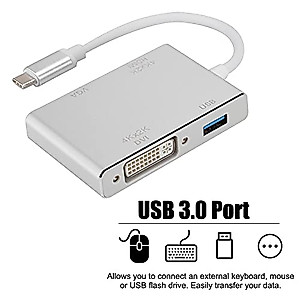Type-C Converter 1920x1200/30hz Hub Adapter Easy to Carry Aluminum Alloy Multifunction for Computer Desktop